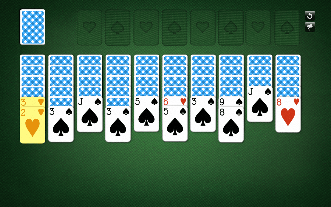 Lesson 4: 2 Suits Spider Solitaire - Spider Palace
